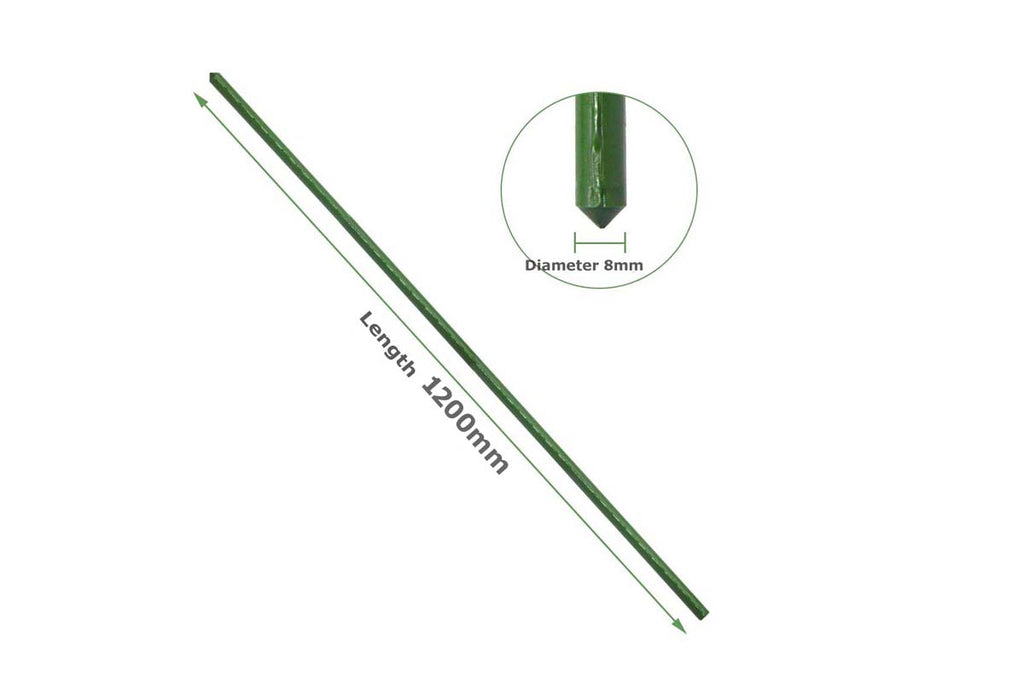 30pcs 1200mm x 11mm Green Garden Stakes PVC Coated Plant Supports Clim ...